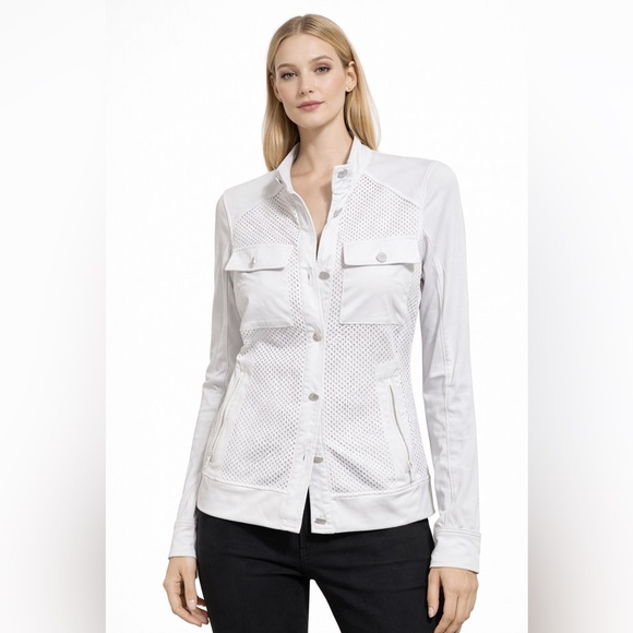 Anatomie | Jackets & Coats | Anatomie Elegant White Mesh Utility Jacket ...